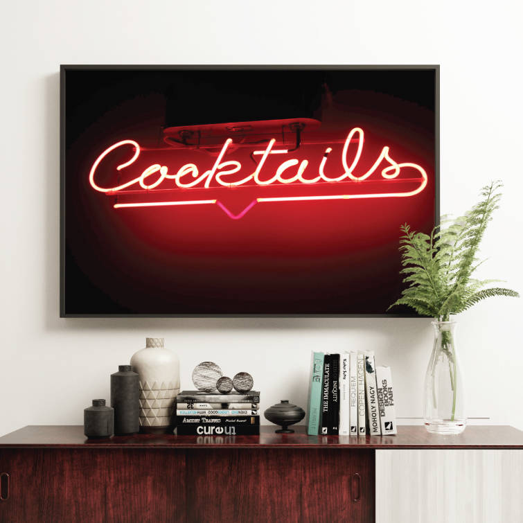 'Cocktails' Neon Kitchen Print – More Than Words
